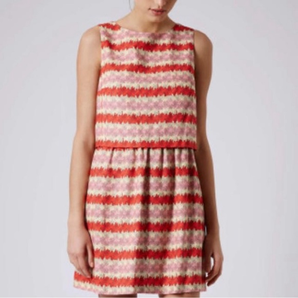 Topshop | Dresses | Topshop Kiwi Stripe Print Crop Bodice Dress | Poshmark